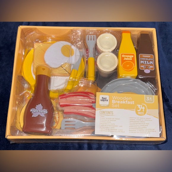 Bee Happy | Toys | Bee Happy Wooden Breakfast Set Kids Wooden Play Food ...